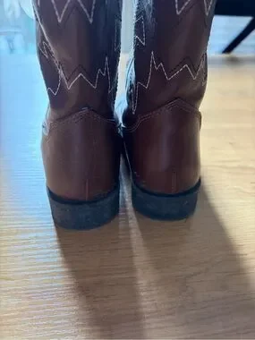 wonder nation | Shoes | Brown Leather Cowboy Western Pullon Boots ...